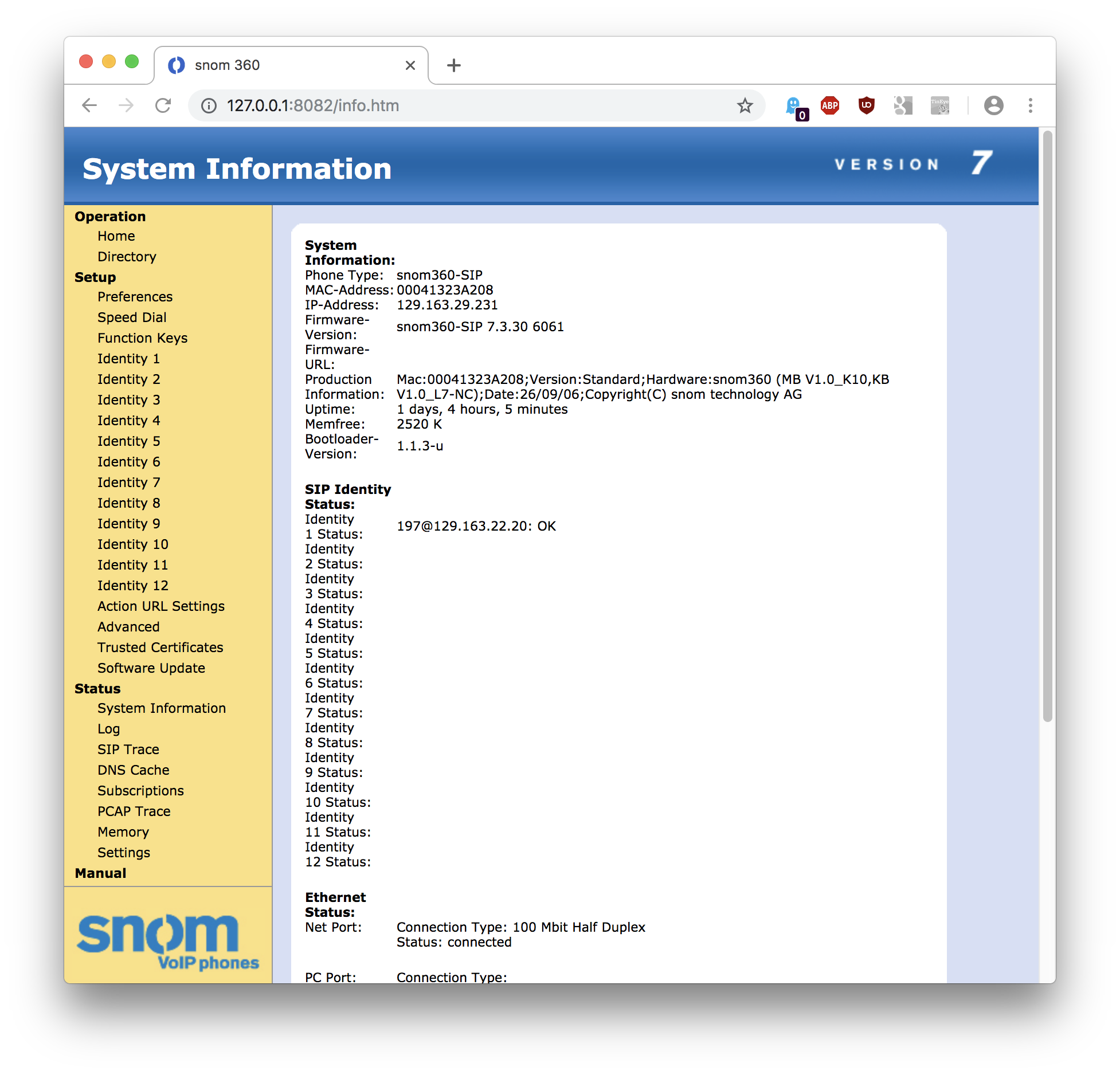Snom Firmware-Update am Endgerät